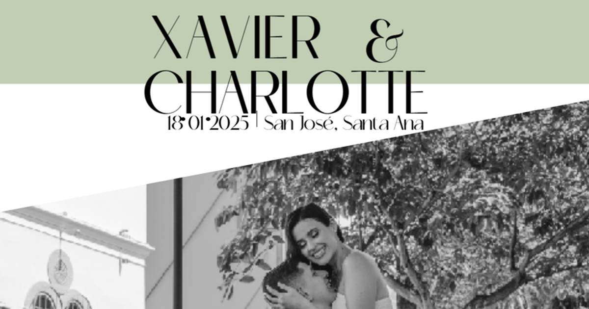 Invitación Charlotte & Xavier ejemplo